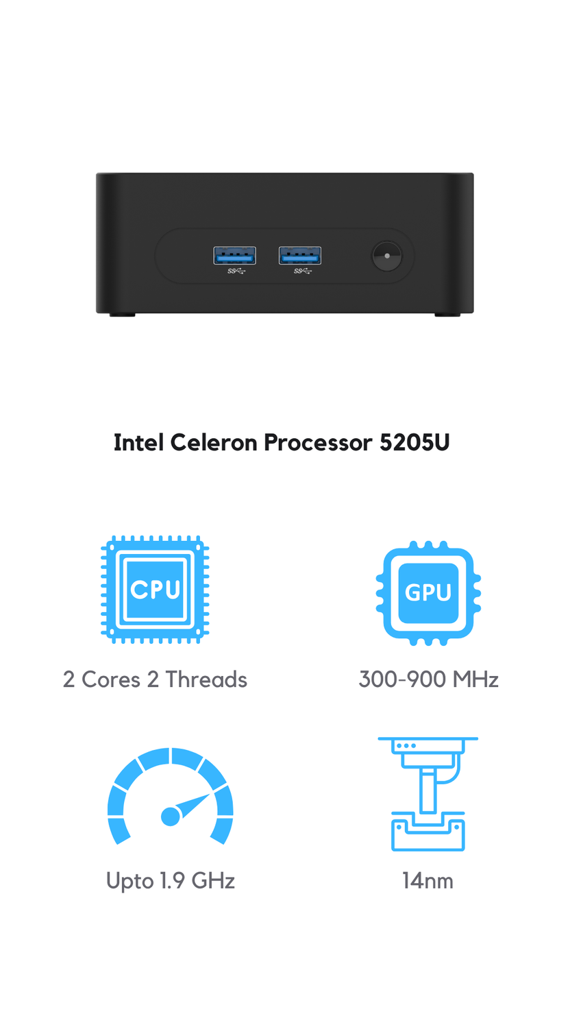 Pulse by SkullSaints Mini PC – Intel Celeron 5205U Dual M.2 SSD Slots 2 ...