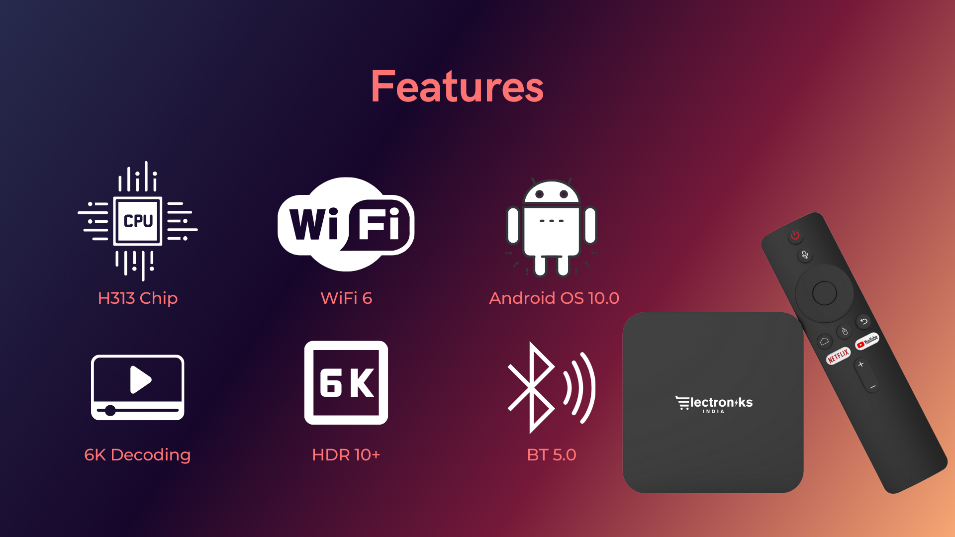 X9 Android TV Box: 4K UHD 2GB RAM 16GB Storage WiFi 6 & BT 5.0 Android ...