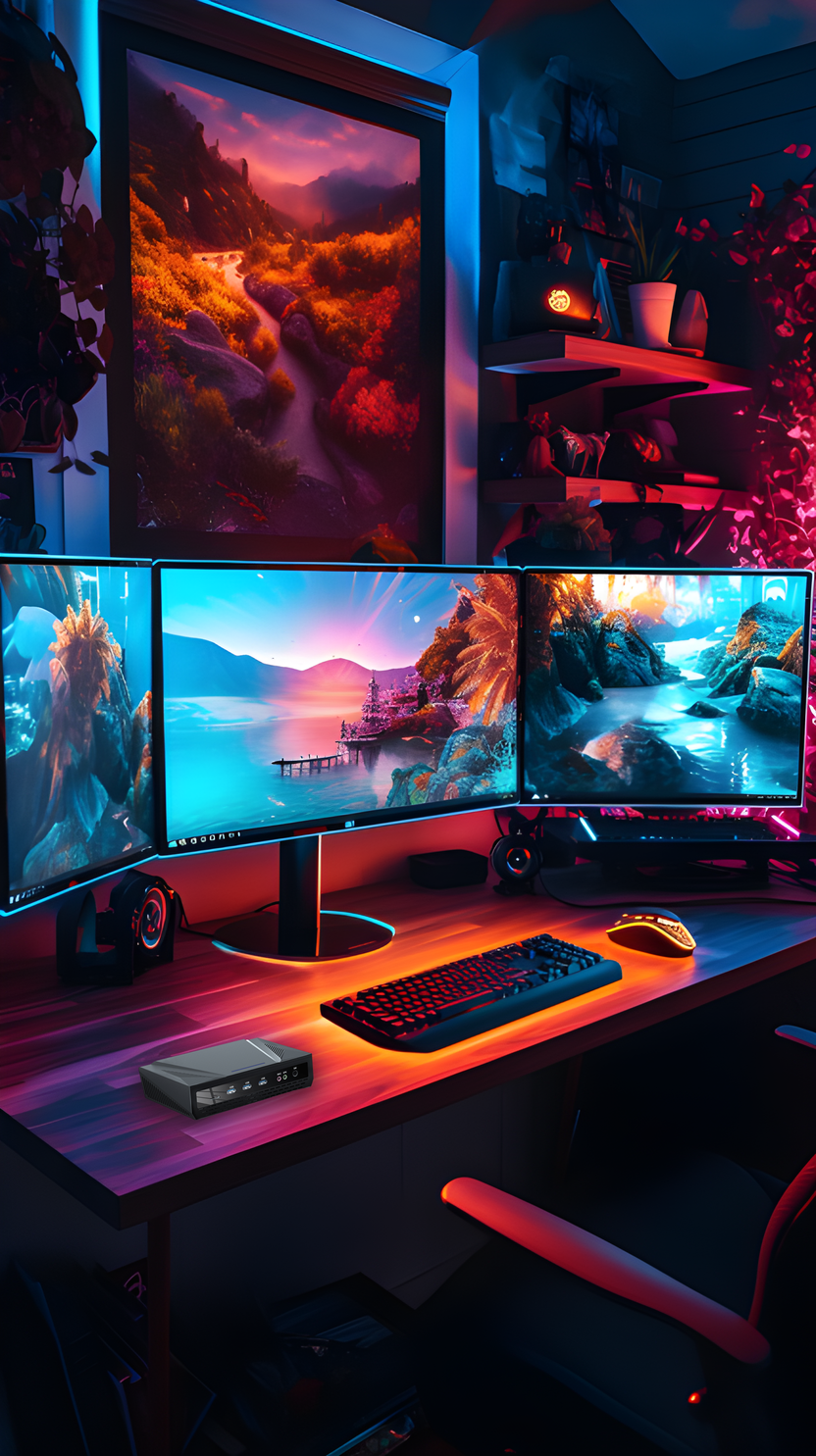 SkullSaints Fusion Mini PC: AMD Ryzen 5 5625U 14 Ports Type C DP HDMI 3 ...